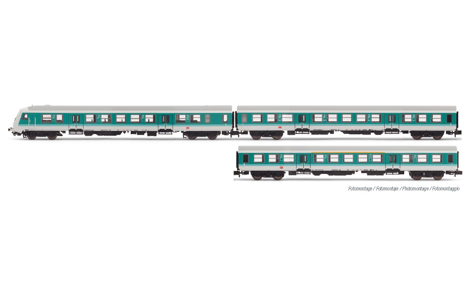 Arnold HN4366 - 3-tlg. Set Personenwagen mit Steuerwagen der DB AG
