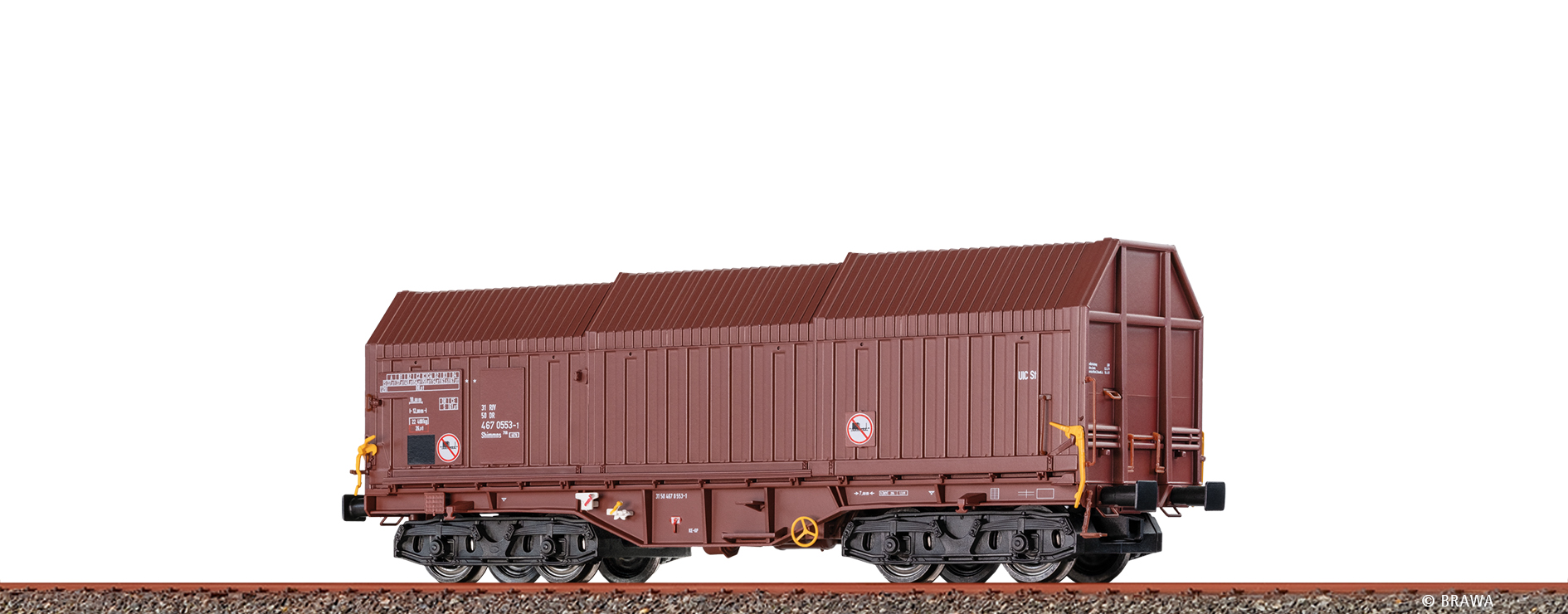 Brawa 50999 - Teleskophaubenwagen Shimmns 708 der DR