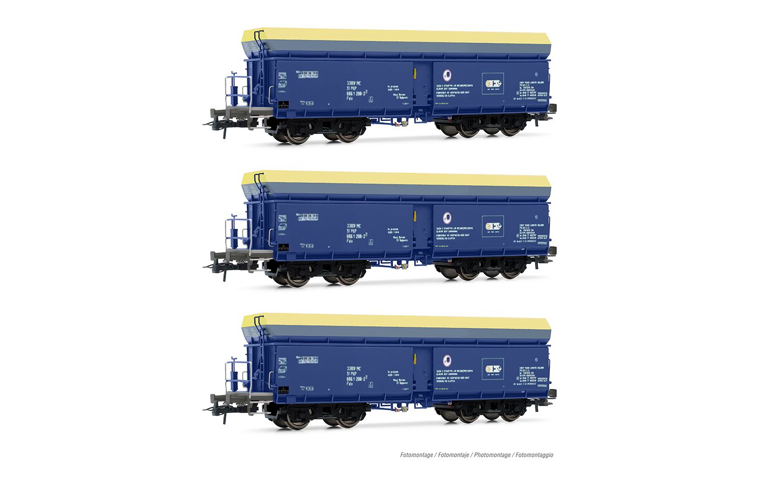 Rivarossi HR6589 - 3-tlg. Set Selbstentladewagen Fals der PKP Cargo
