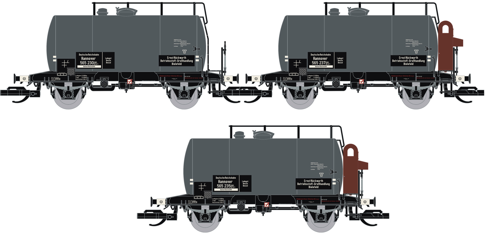 Saxonia 120114-2 - 3er Set Kesselwagen Deutz "Ölverein 2" mit ...